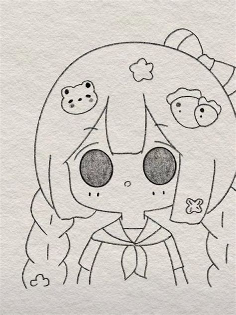 可爱女孩简笔画马尾 可爱女孩简笔画马尾怎么画 画趣文库（我爱生活）