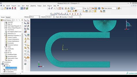Abaqus Tutorial Videos Contact Analysis Of 2d Sweep Part In Abaqus 6