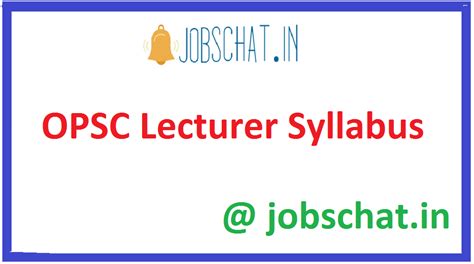 OPSC Lecturer Syllabus 2021 FREE Lecturer Exam Pattern