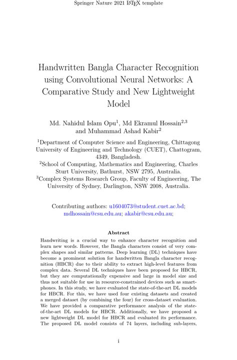 Pdf Handwritten Bangla Character Recognition Using Convolutional Neural Networks A