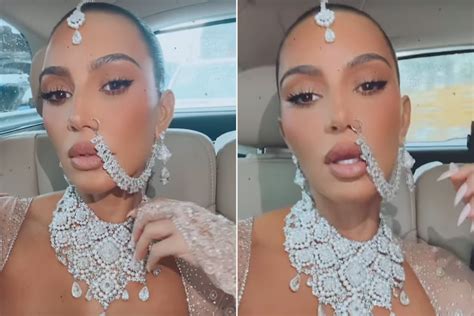 Kim Kardashian Wears Elaborate Diamond Jewelry At Ambani Wedding In India