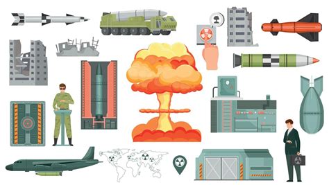 Nuclear Weapon Set Vector Art At Vecteezy