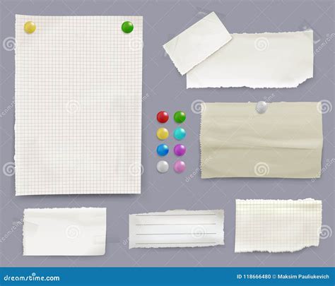 Message Notes And Paper Pins Vector Illustration Stock Vector Illustration Of Paper Design