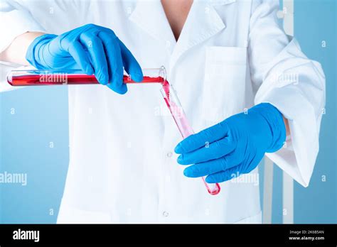 Scientific Experiments In A Chemistry Lab Color Liquids And Test Tube Stock Photo Alamy