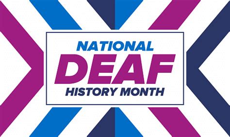 전국 청각 장애인 역사의 달 미국에서 3월부터 4월까지 기념 청각 장애인의 성취와 듣기 힘든 것을 기리기 위해 포스터 엽서 배너 벡터 일러스트레이션 3월에 대한 스톡 벡터