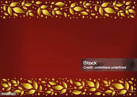 빨간 배경 무늬 장식 줄무늬와 빨간색 벨벳 정렬 상단 및 아래 황금으로 나뭇잎과 도트 0명에 대한 스톡 벡터 아트 및 기타 이미지 0명 가을 결혼식 Istock