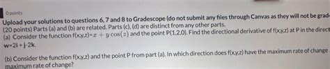 Solved Opoints Upload Your Solutions To Questions 67 And 8