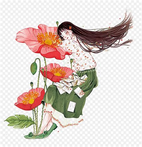 手绘卡通女孩装饰素材png图片素材下载图片编号10310254 Png素材网