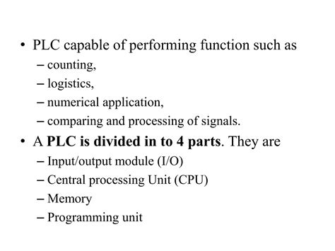 Mechatronics Unit 4 Programmable Logic Controller Ppt Programming Languages Computing