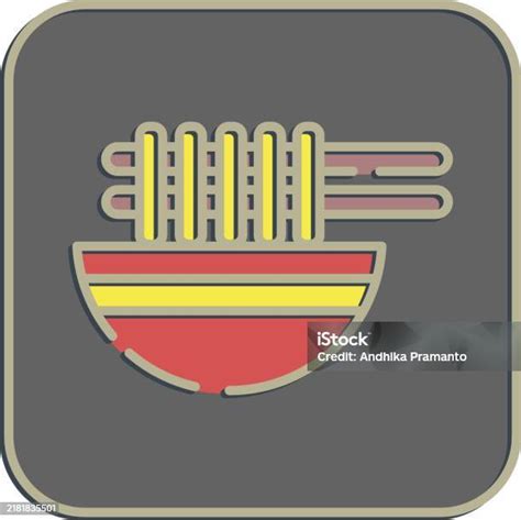 아이콘 국수 중국 설날 축하 요소 엠보싱 스타일의 아이콘 인쇄 포스터 로고 파티 장식 인사말 카드 등에 적합합니다 고기에 대한 스톡 벡터 아트 및 기타 이미지 Istock
