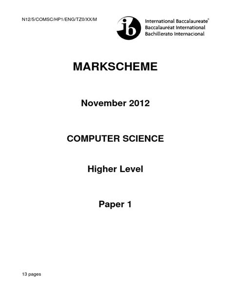 Computer Science Paper 1 Hl Markscheme Pdf Computer Data Storage Random Access Memory