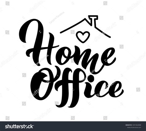 홈오피스 슬로건 로고 문자 그대로 스톡 일러스트 1691064088