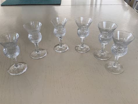 Edinburgh Crystal Thistle Plain Set Of 6 Cordial Glasses Etsy
