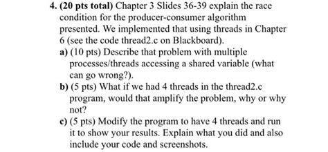 solved 4 20 pts total chapter 3 slides 36 39 explain the