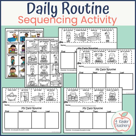 Daily Routine Sequencing Cards And Sequencing Activity 4 Kinder Teachers