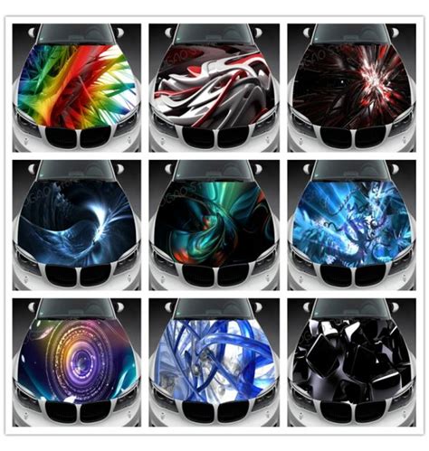 자동차 후드 데칼 비닐 스티커 추상 쿨 그래픽 랩 트럭 보닛 티몬