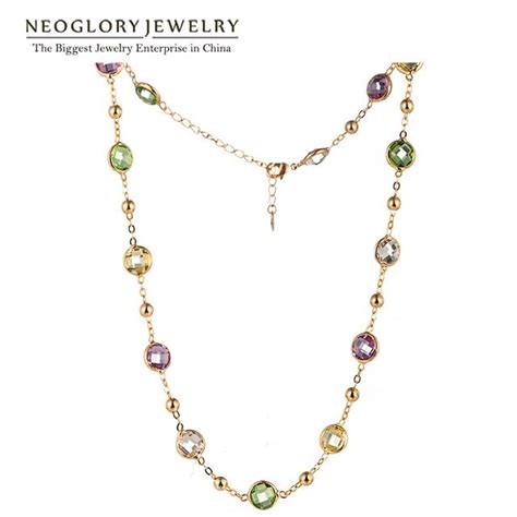 Neoglory Made With Swarovski Elements Кристаллов Позолоченные Ожерелья
