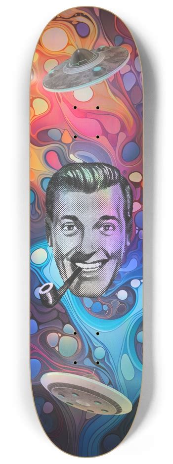 J R Bob Dobbs Holographic Skateboard 8 1 4 Skateboard Deck By Alleycat Planks