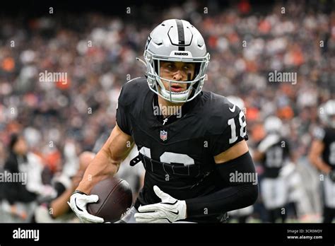 Las Vegas Raiders Wide Receiver Jack Bech 18 Warms Up Before The Team
