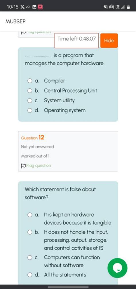 Is A Program That Manages The Computer Hardware A Compiler B