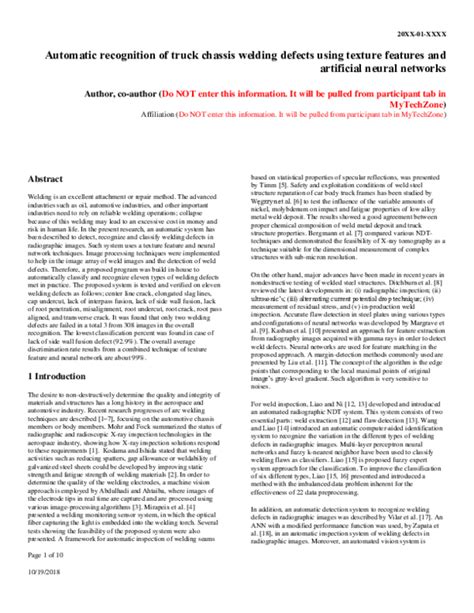 Pdf Welding Defect Detection By Segmentation Of Radiographic Images Fakhita Regragui And A