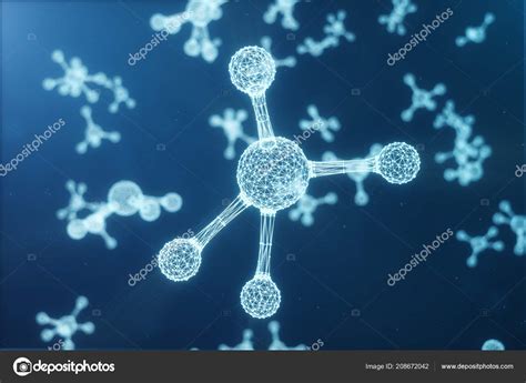 Digital Molecules Atoms Bacground Low Polygoanl Grid Structure Connection Lines And Dots