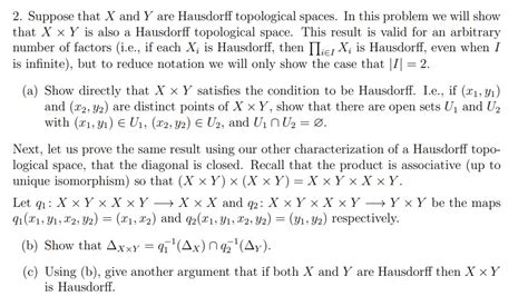 solved suppose that x ﻿and y ﻿are hausdorff topological