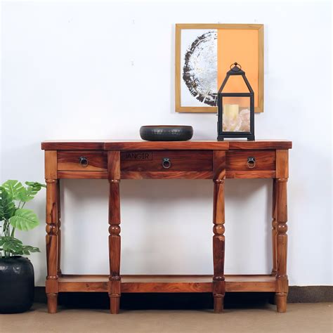 Rustic Solid Wood Console Table Console Table With Drawers