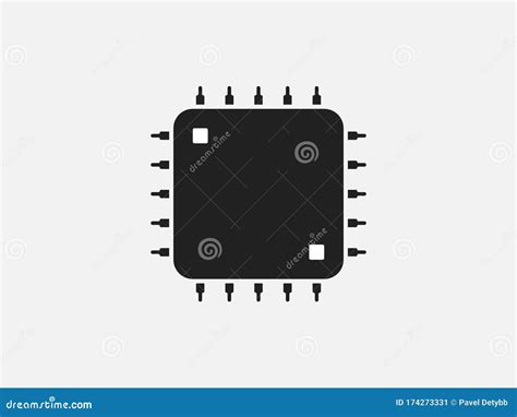 Cpu Processor Icon Vector Illustration Flat Design Stock Illustration Illustration Of
