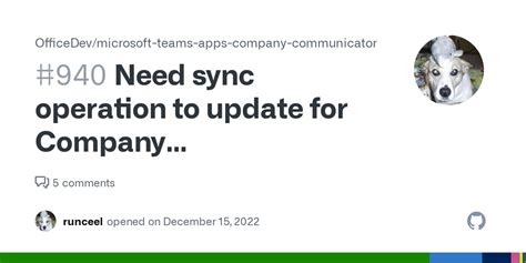 Need Sync Operation To Update For Company Communicator V5 3 · Issue 940 · Officedev Microsoft