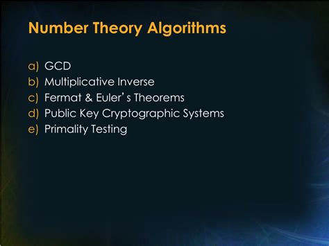 ppt number theory algorithms and cryptography algorithms powerpoint presentation id 184831