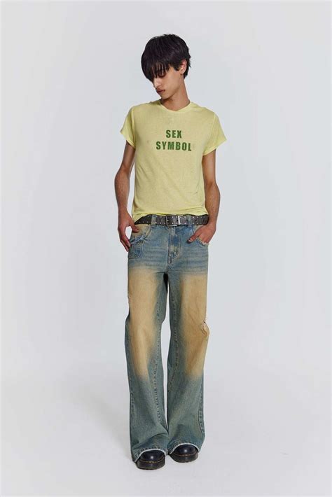 Shop Yellow Sex Symbol Tee Jaded London Clothing