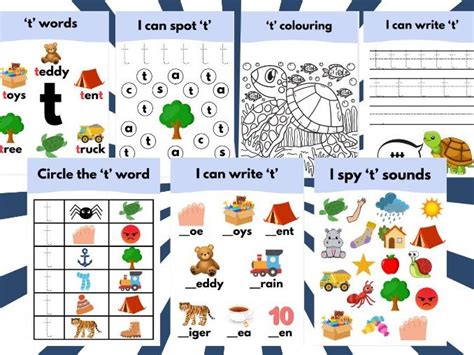 T Initial Sound Workbook Teaching Resources