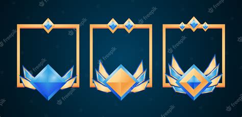 Premium Vector Set Of Fantasy Golden And Diamond Border Frame With Grade For Gui Asset Elements