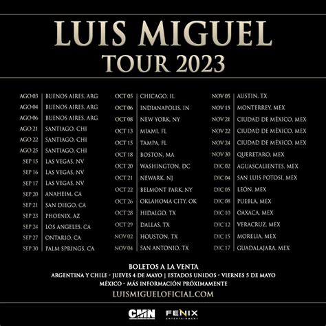 Luis Miguel Suma Más Fechas Y Ciudades A Su Luis Miguel Tour 2023 En