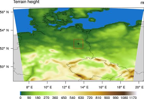 The Berlin Centred Wrf Ghg Model Domain In Lambert Conformal Conic Download Scientific Diagram