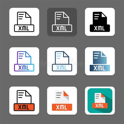 Set Xml Document Format File Icons Which Is Suitable For Website