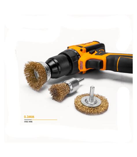 قیمت ست 3 تکه فرچه برس سیمی سر دریلی دینگی Dingqi مدل 138030