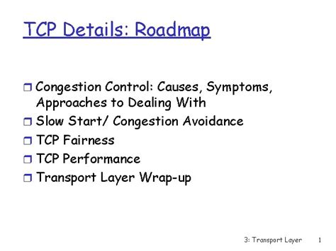 Tcp Details Roadmap R Congestion Control Causes Symptoms