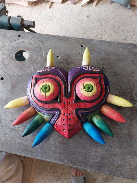 My Recently Crafted Majoras Mask I Carved It Out Of Wood R Majorasmask