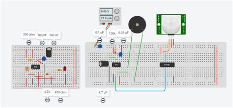 the circuit on the right is a darkness sensor while on the left is a