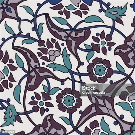 양식에 일치 시키는 꽃 오리엔탈 벽지 복고풍 원활한 추상 배경 벡터 장식 타일 인쇄 동양 부족 꽃 장식 페이 즐 리 당초 꽃 패턴 타일 빈티지 0명에 대한 스톡 벡터 아트