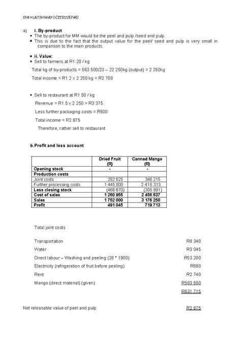 5 tutorial 5 solution mango sm hlatshwayo 223118740 a i by product
