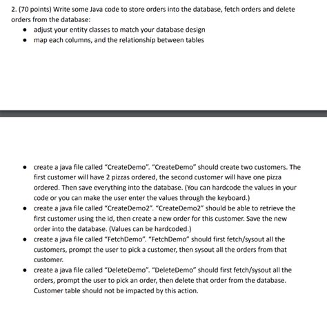 Solved 2 70 Points Write Some Java Code To Store Orders