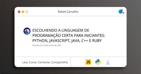 Escolhendo A Linguagem De ProgramaÇÃo Certa Para Iniciantes Python