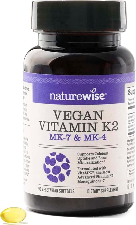 Naturewise Vitamin K1 K2 Supplement With Mk 7 100mcg And Mk