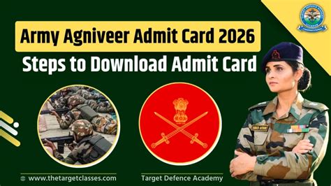Army Agniveer Admit Card 2026 How To Download Admit Card Target
