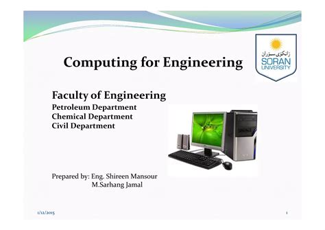 Computing For Engineering Lecture 03 Ppt
