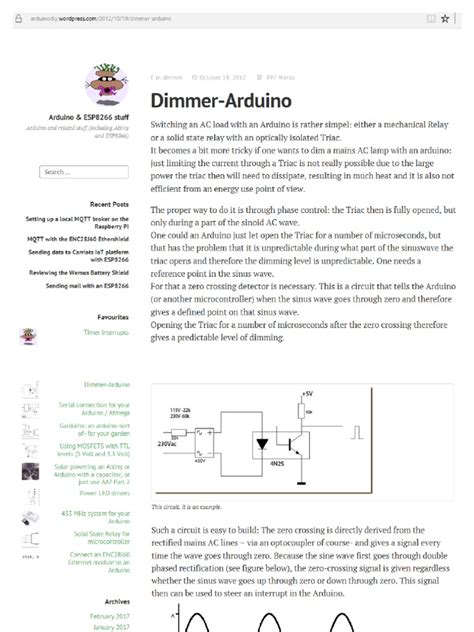 Arduino Dimmer Circuit Pdf Pdf