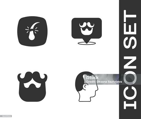 대머리 깨진 머리 여포 콧수염과 수염과 이발소 아이콘을 설정합니다 벡터 건강 진단에 대한 스톡 벡터 아트 및 기타 이미지 건강 진단 건강관리와 의술 건강한 생활방식